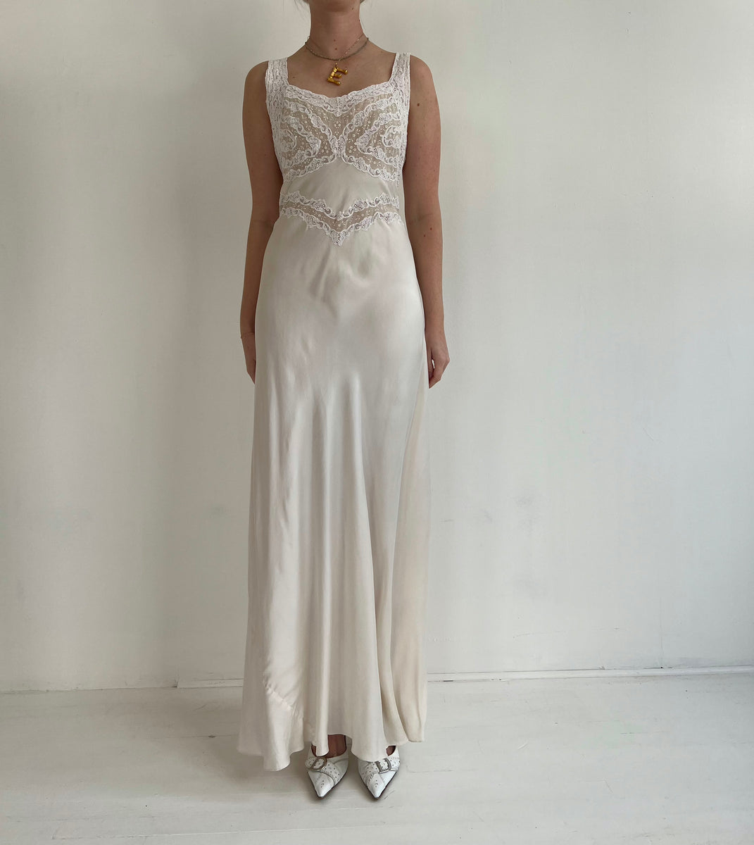 1930's Bridal White Silk Slip Dress – Eveliina Vintage