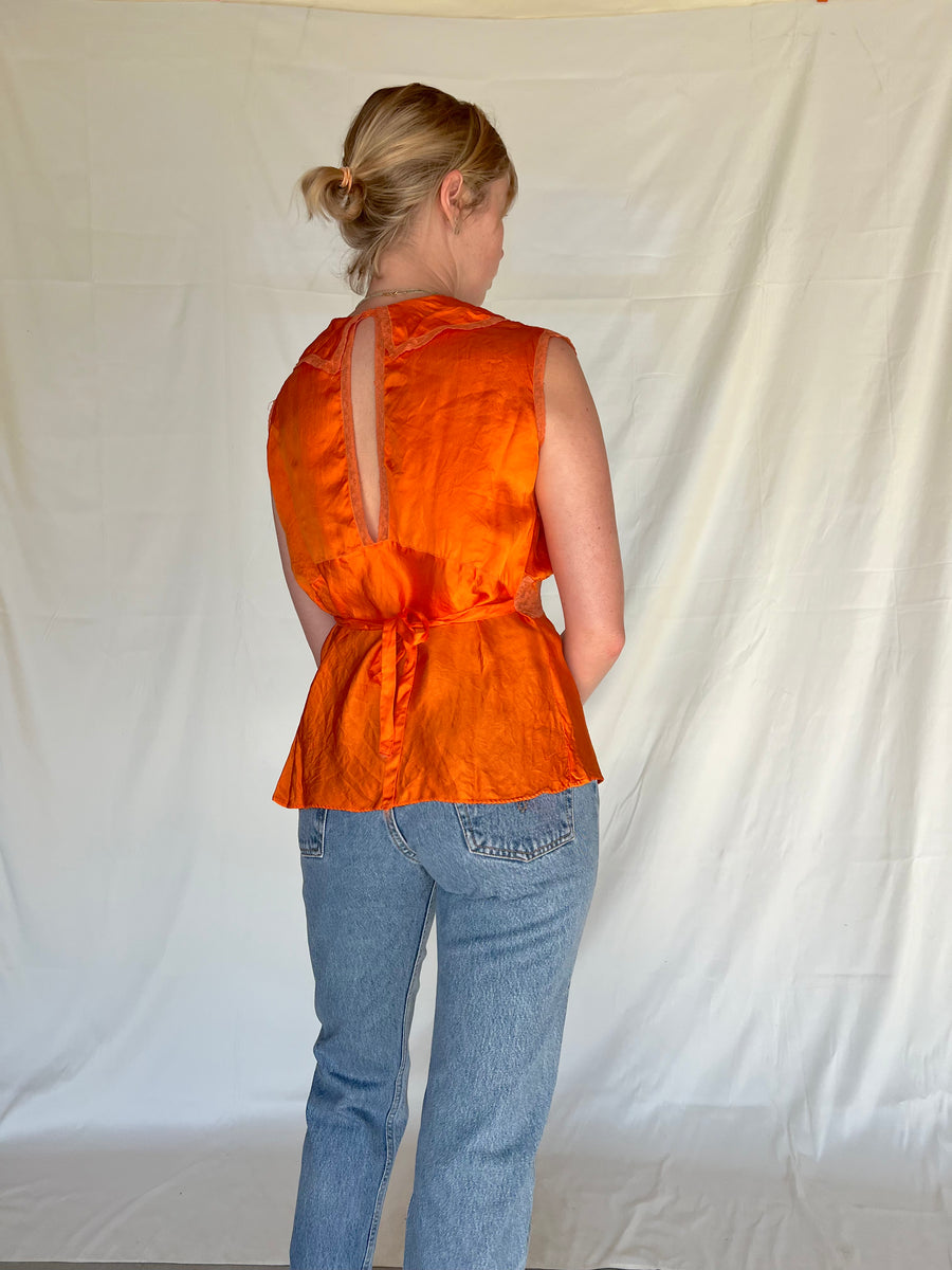 Hand Dyed Orange Silk Blouse – Eveliina Vintage