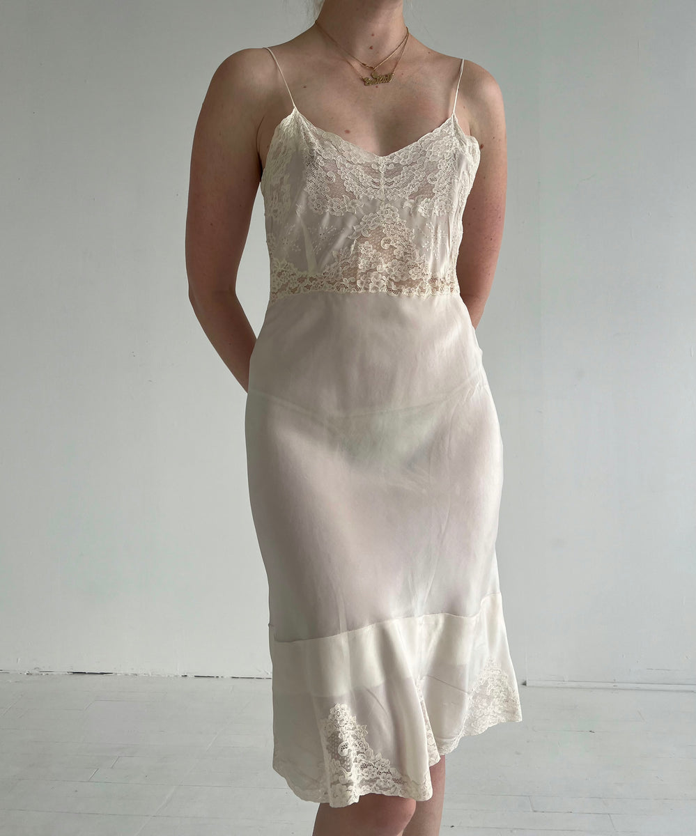 1930's White Silk Slip – Eveliina Vintage