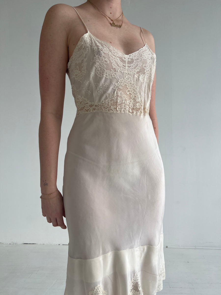 1930's White Silk Slip – Eveliina Vintage