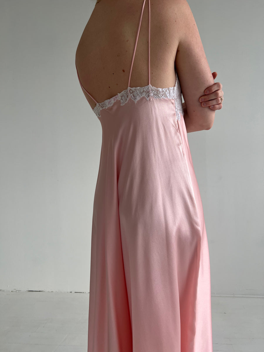 1960's Pink Slip with White Lace – Eveliina Vintage