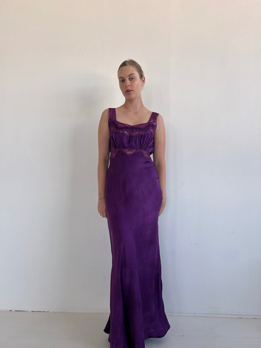 Hand Dyed Purple Silk Slip Dress – Eveliina Vintage