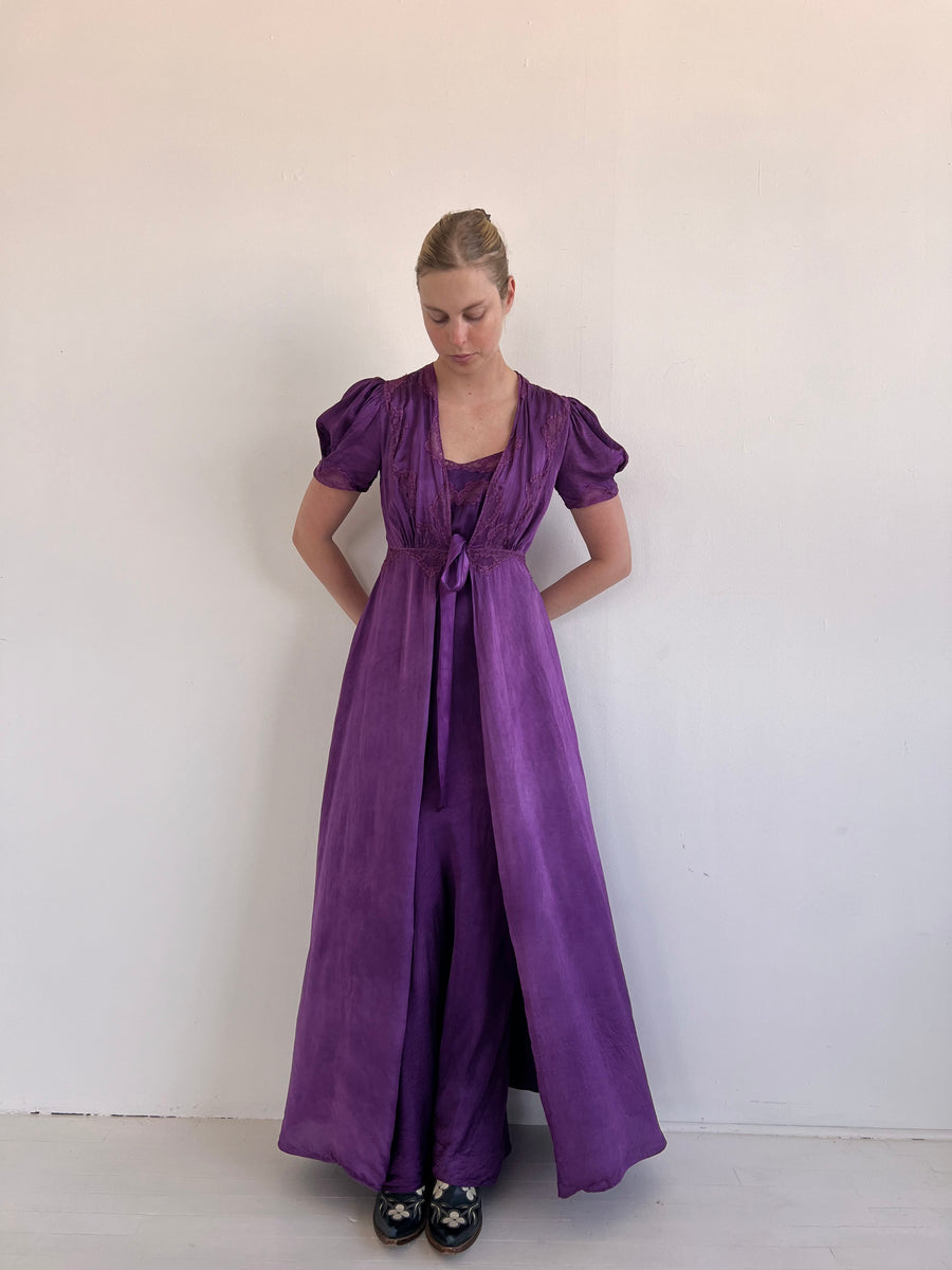 Hand Dyed Purple Silk Robe – Eveliina Vintage