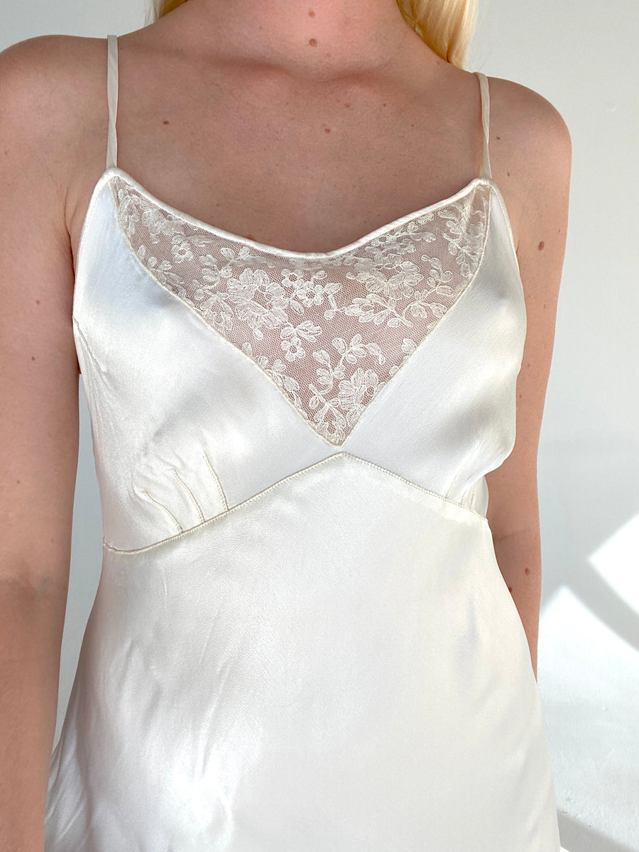 1930's White Satin Slip – Eveliina Vintage