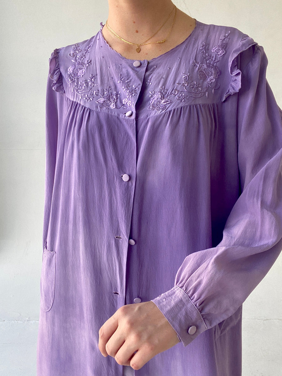 Hand Dyed Deep Purple Silk Robe – Eveliina Vintage